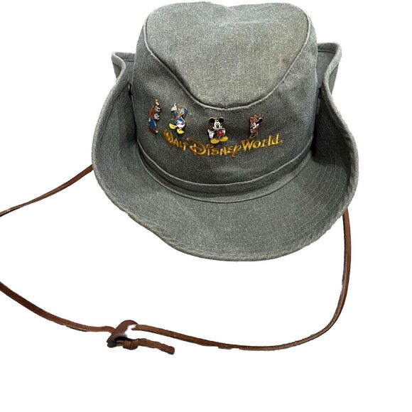 Disney | Accessories | Disney Khaki Green Cotton Safari Side Snap Hat W ...